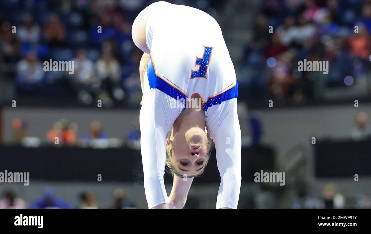 Florida's Payton Richards competes on the beam during an NCAA ...