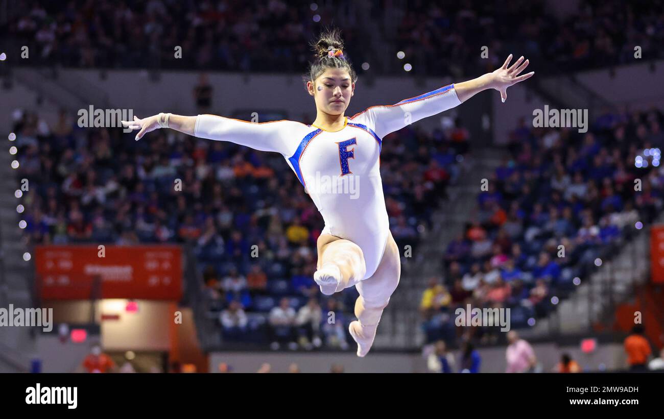 Florida's Kayla DiCello competes on the beam during an NCAA gymnastics ...