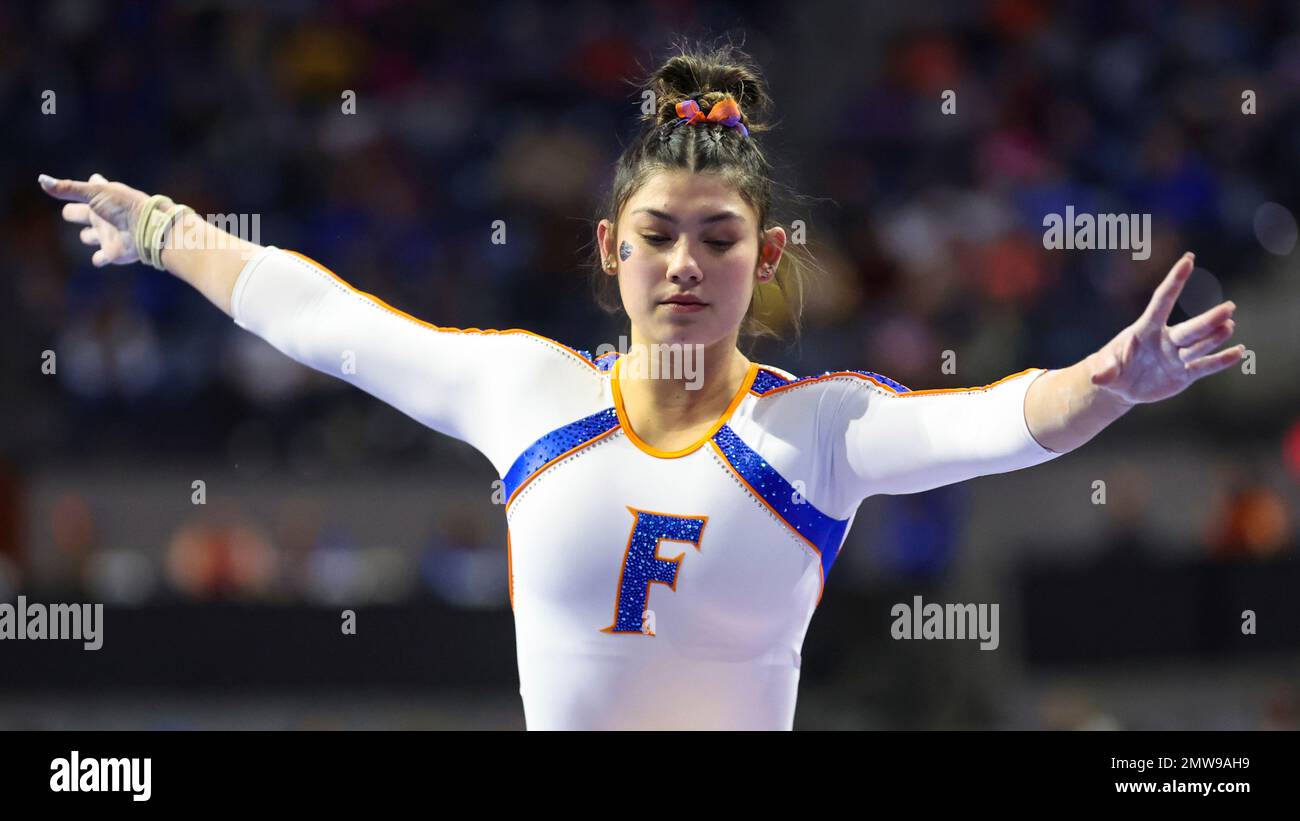 Florida's Kayla DiCello competes on the beam during an NCAA gymnastics ...