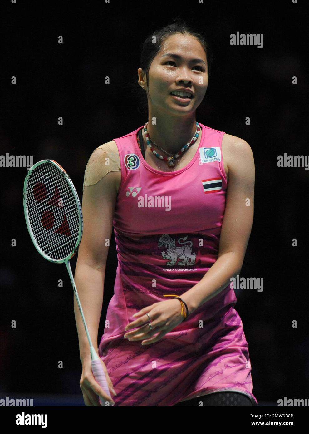 Thailand's Ratchanok Intanon smiles as she play against Taiwan's Tai Tzu Ying during the Womens ...