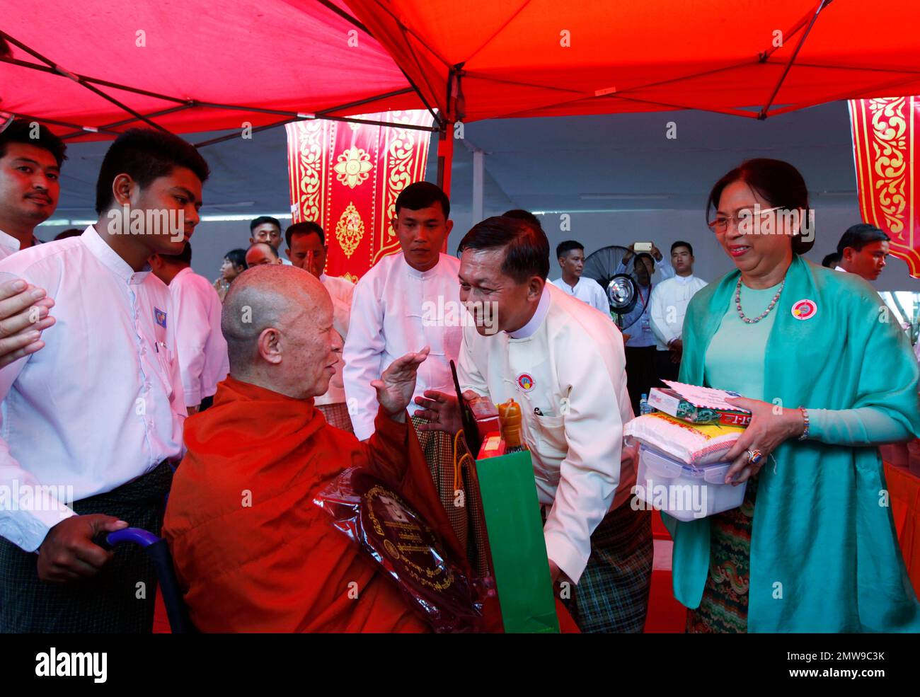 Myanmar's army commander Senior Gen. Min Aung Hlaing and his wife Daw ...