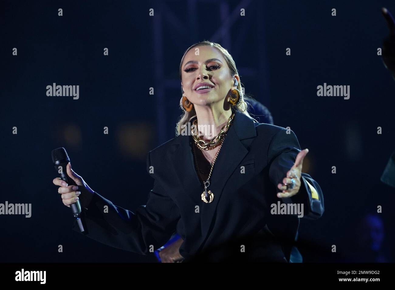 ISTANBUL, TURKIYE - SEPTEMBER 17, 2022: Turkish singer Hadise concert ...