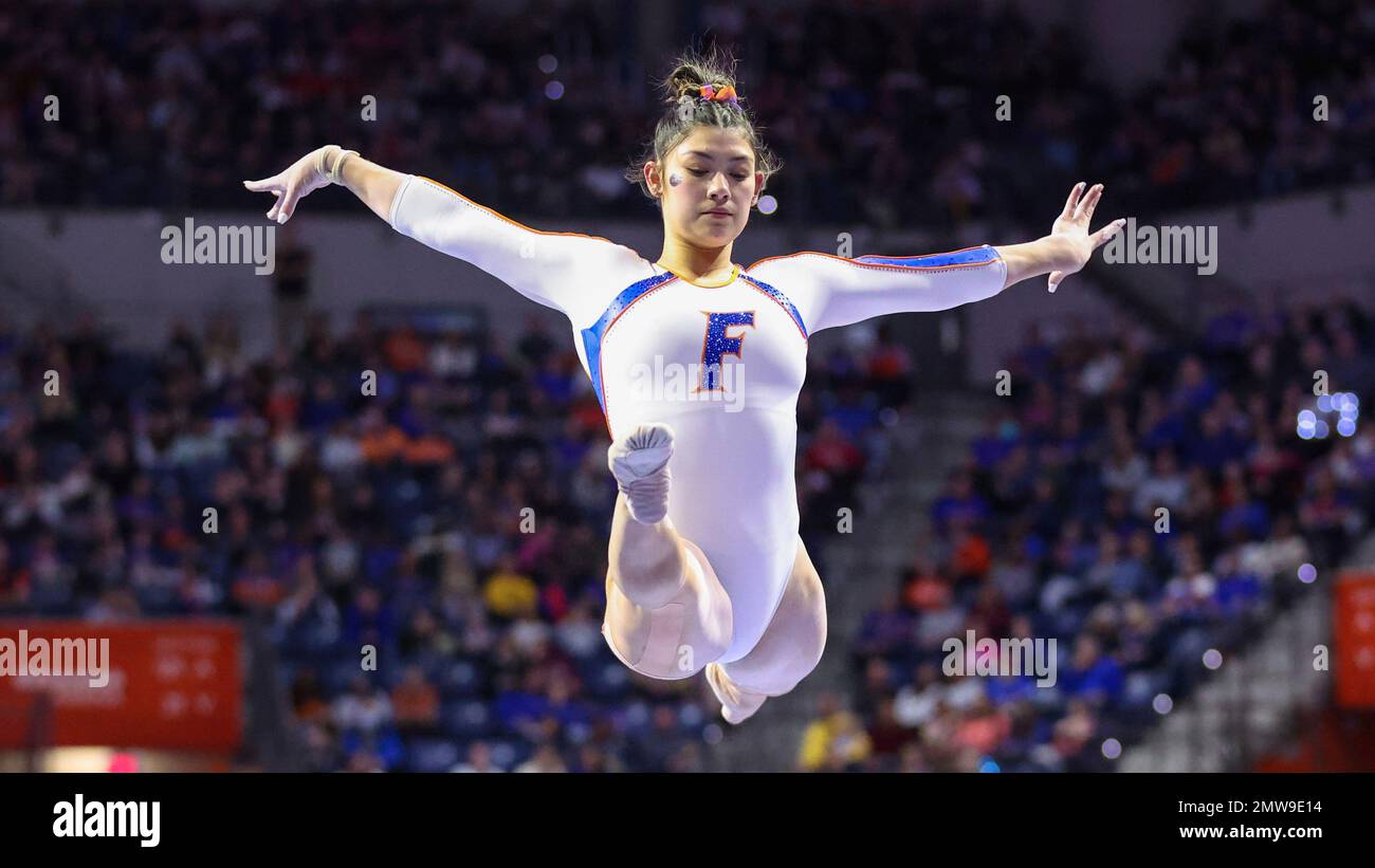 Florida's Kayla DiCello competes on the beam during an NCAA gymnastics ...