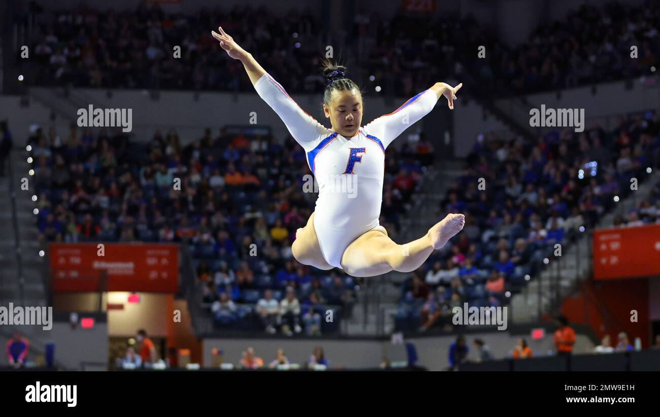 Florida's Ellie Lazzari competes on the beam during an NCAA gymnastics ...