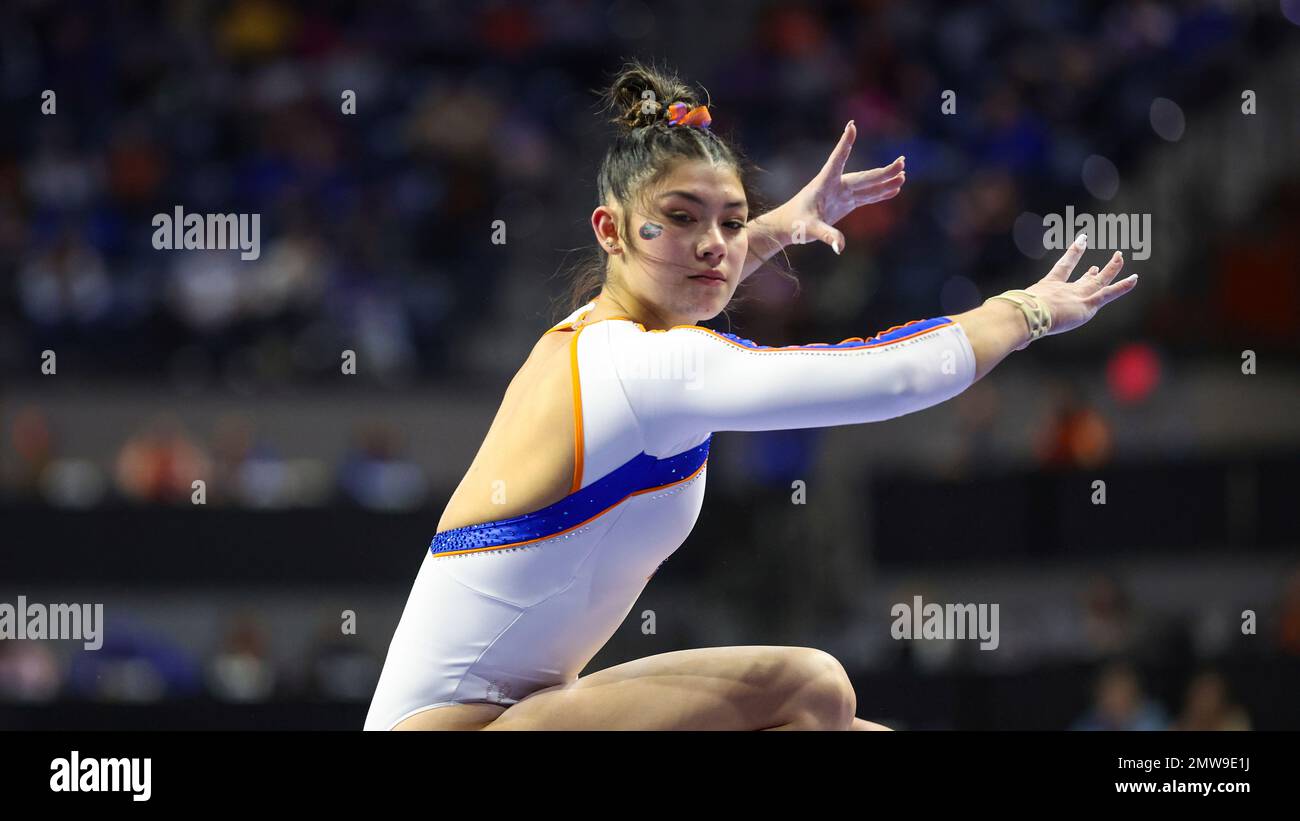 Florida's Kayla DiCello competes on the beam during an NCAA gymnastics ...