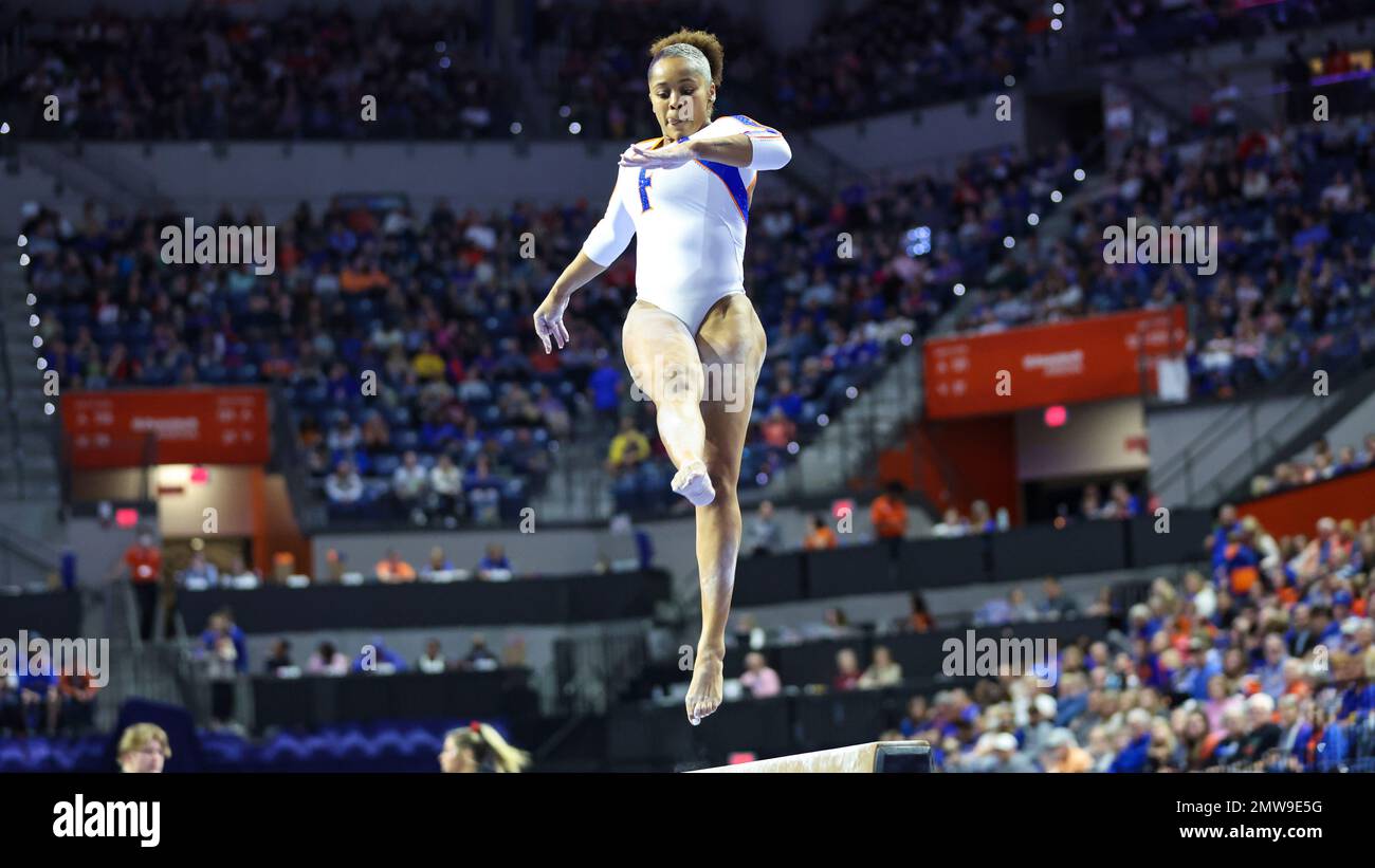Florida's Sloane Blakely competes on the beam during an NCAA gymnastics ...