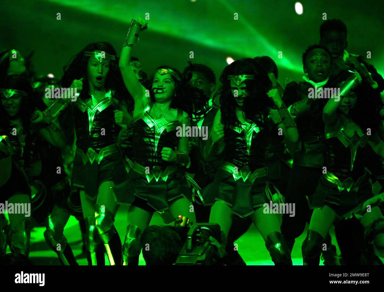 Mini Wonder Women and Mini Aviators appear on stage at the Kids' Choice ...