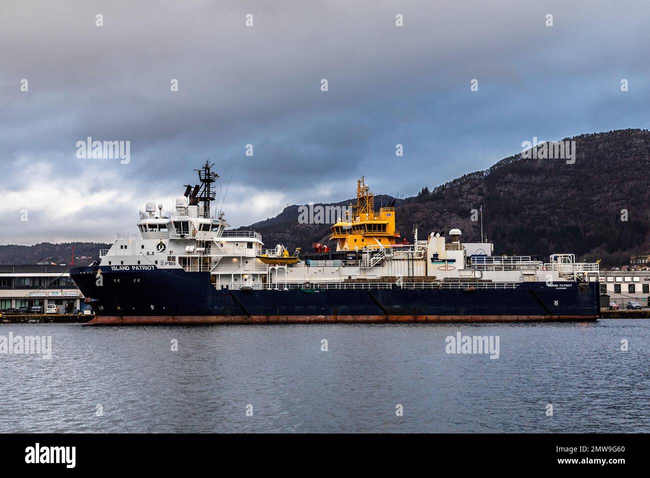 Offshore well stimulation vessel (ex PSV) Island Patriot, berthed in ...
