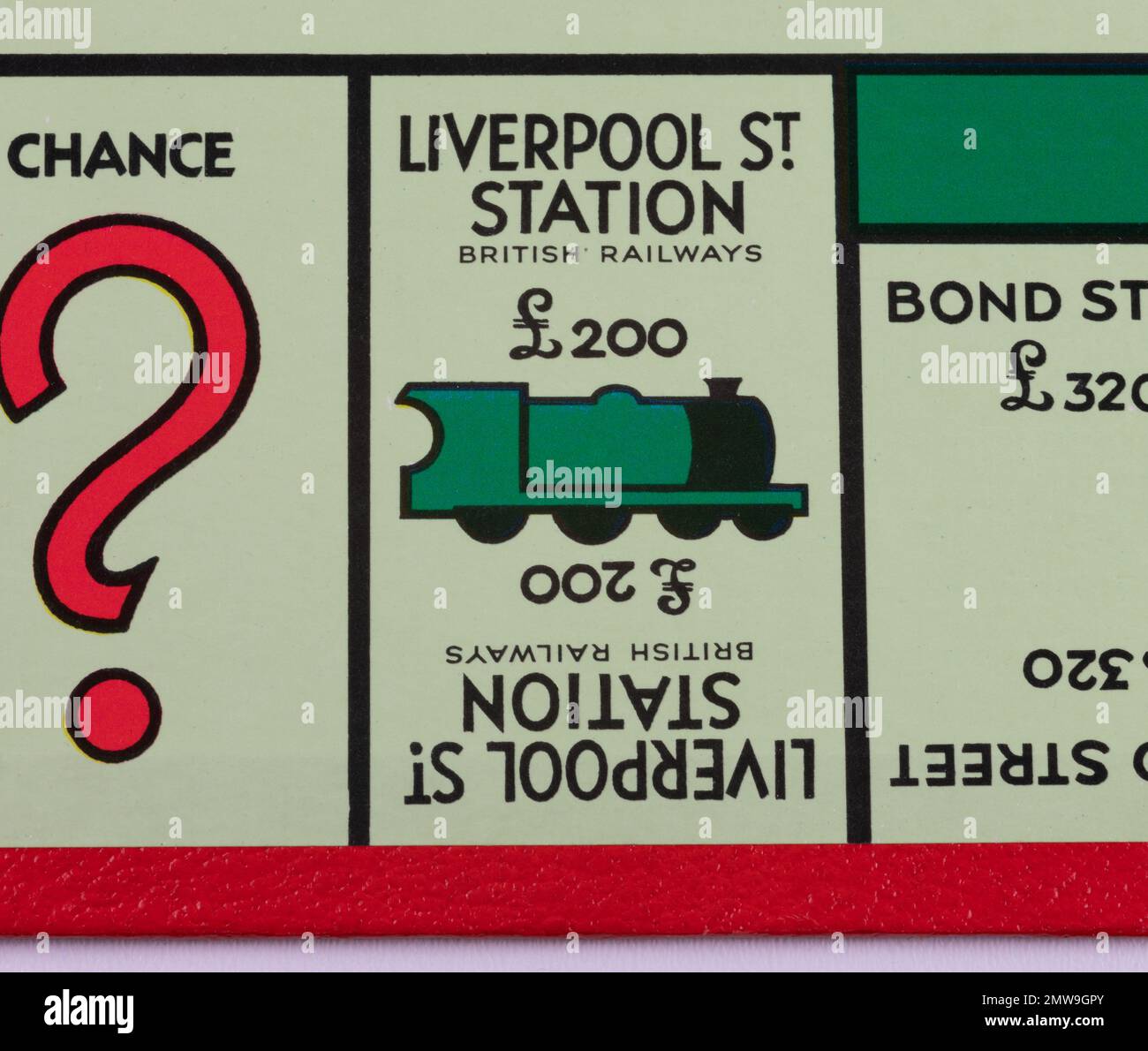 The Liverpool Street Station square on a UK Monopoly Board Stock Photo ...