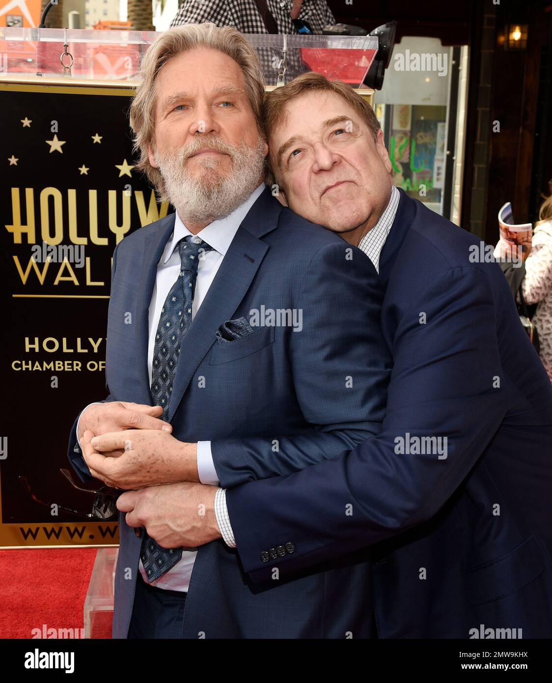 Actors Jeff Bridges, left, and John Goodman pose together following a ...