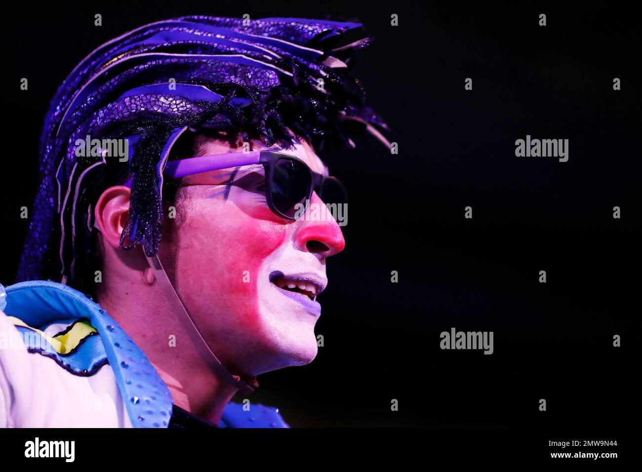 A performer with the Ringling Bros. and Barnum & Bailey Circus looks on ...