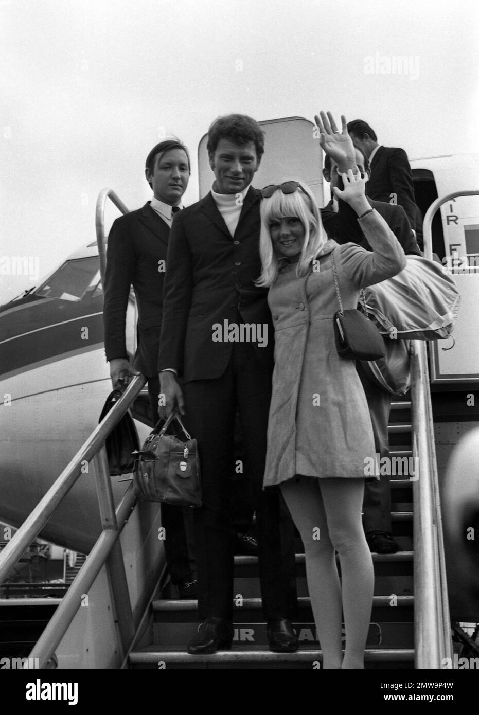 Singer Johnny Hallyday, who has just completed a long tour in South America, arrives back at ...