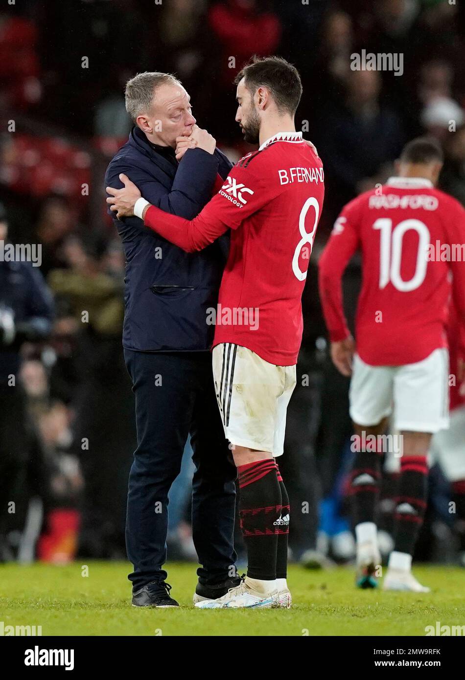 Manchester, England, 1st February 2023. Steve Cooper manager of ...