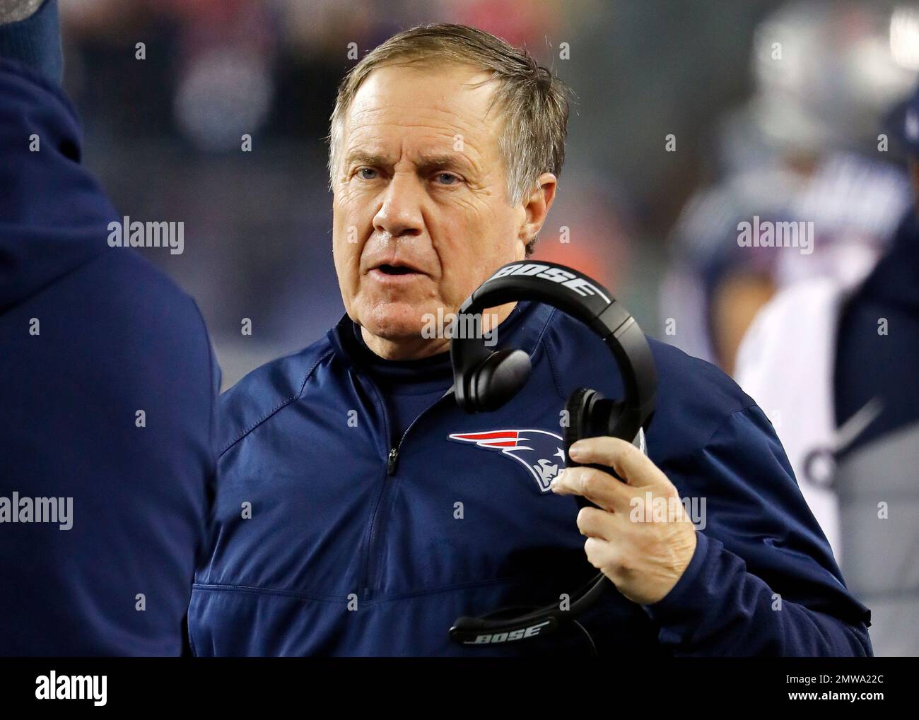 New England Patriots head coach Bill Belichick during an NFL football ...
