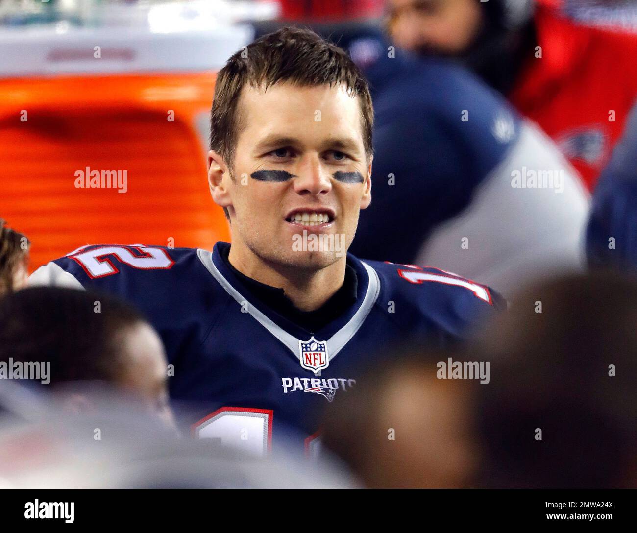 New England Patriots quarterback Tom Brady during an NFL football game ...