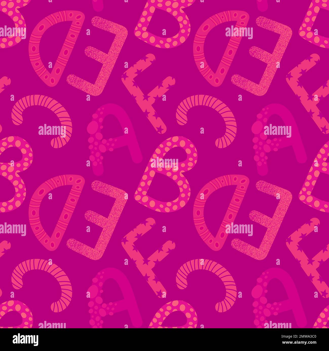 Cartoon alphabet seamless kids letter pattern for wrapping paper and ...