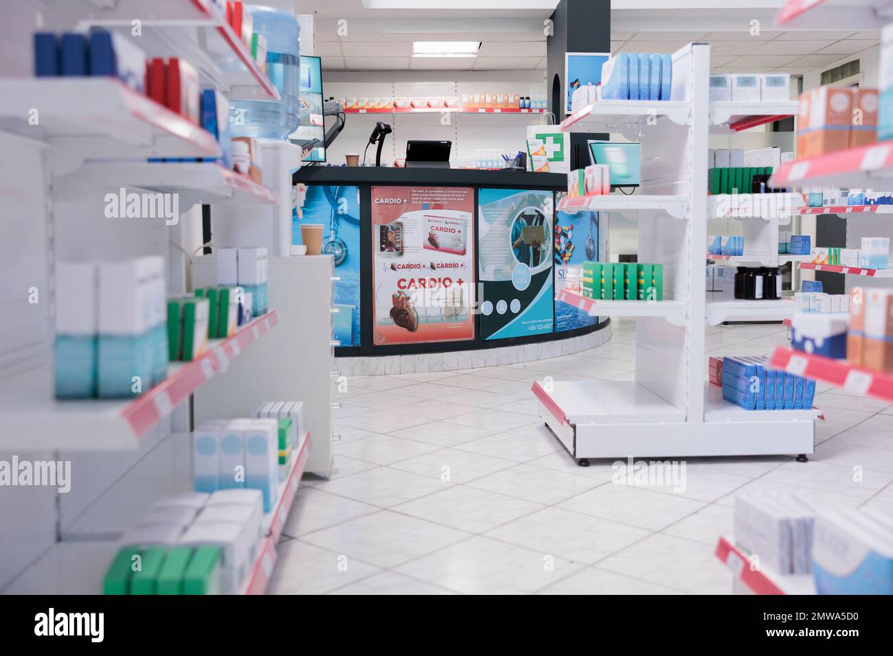 Healthcare drugstore full with pharmaceutical products and medication ...