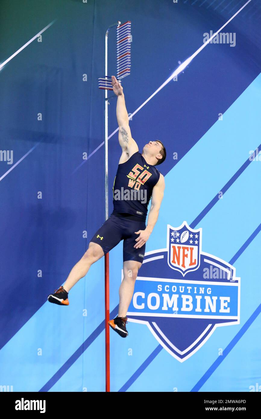 North Carolina wide receiver Ryan Switzer competes in the vertical jump ...