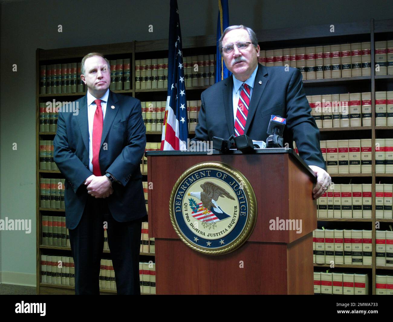 Daniel Bogden, U.S. Attorney for Nevada, right, and FBI Special Agent ...
