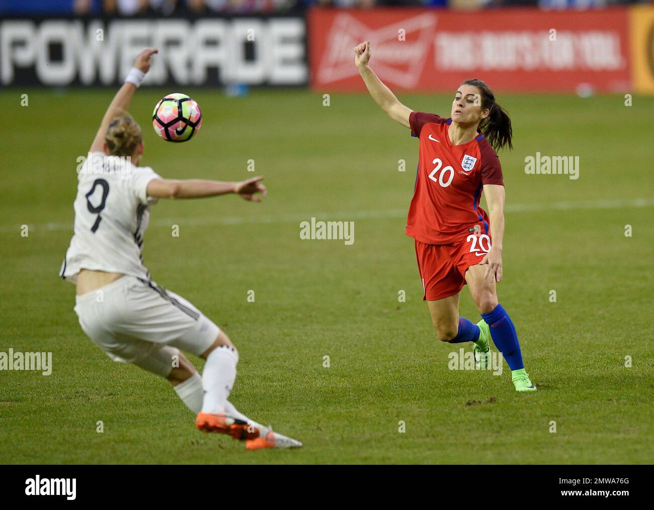 England forward Karen Carney (20) chases the ball against Germany ...
