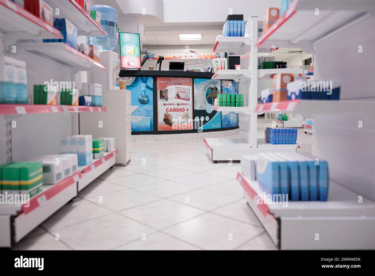 Empty pharmacy store filled boxes hi-res stock photography and images ...