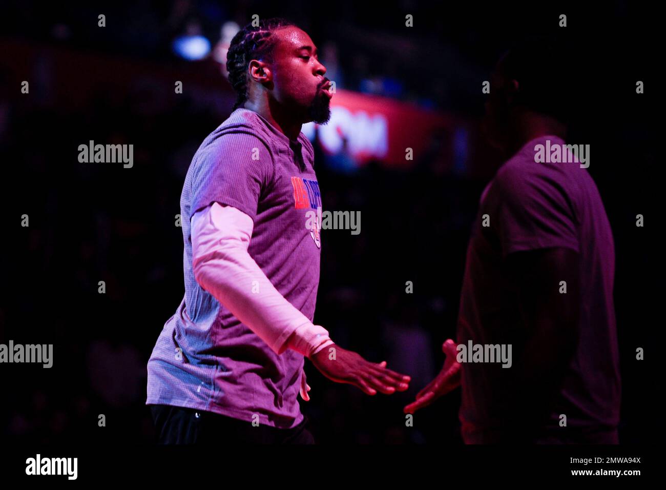 Los Angeles Clippers center DeAndre Jordan is introduced prior to an ...