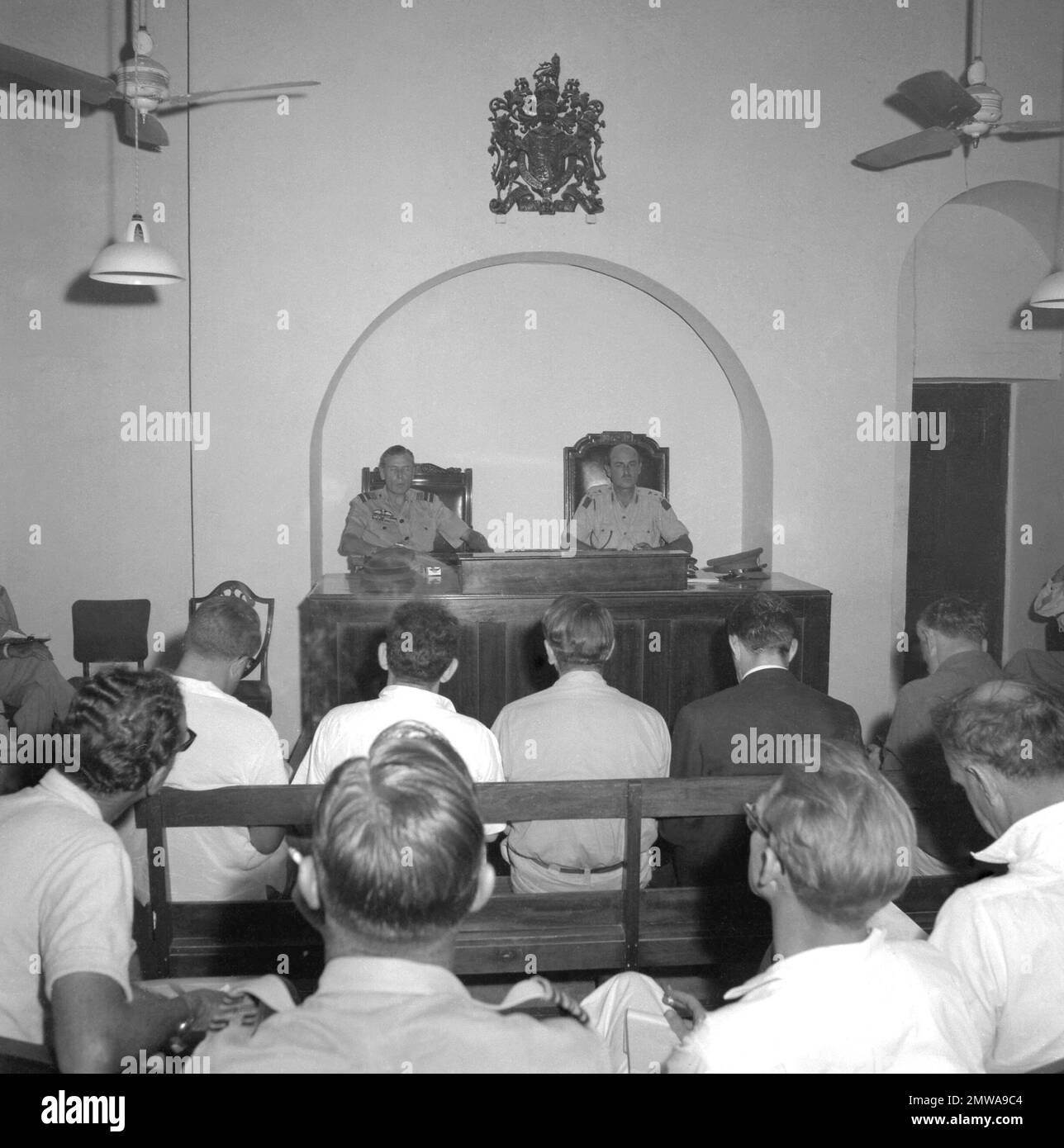 Air Marshal Sir Charles Elworthy, right, Commander-in-Chief of Middle ...