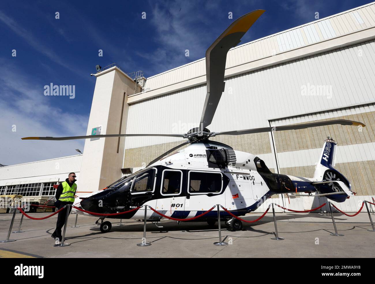 The Airbus Helicopters H160 is displayed at Airbus Helicopters factory ...