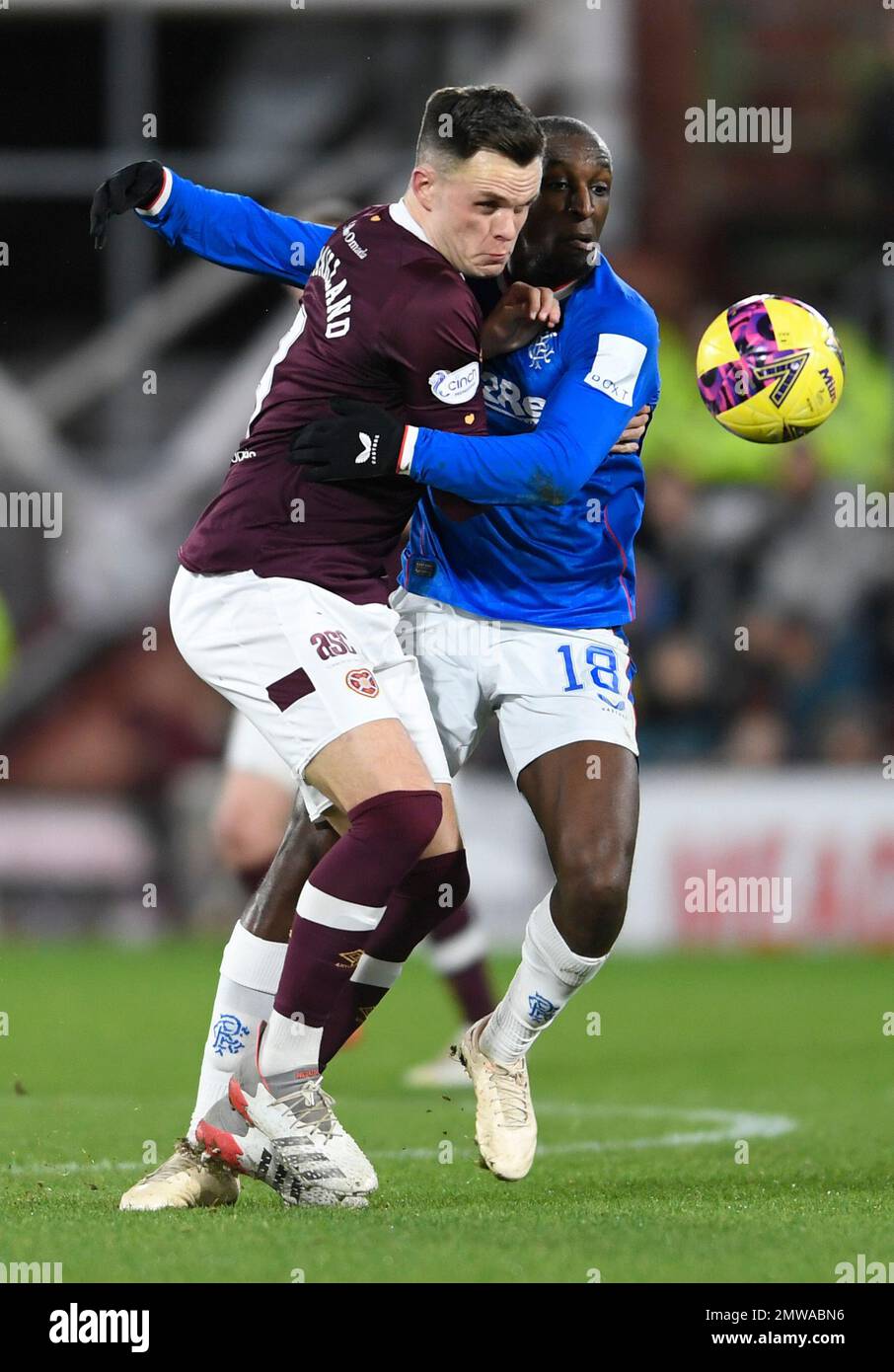 Edinburgh, Scotland, 1st February 2023. Lawrence Shankland of Hearts ...