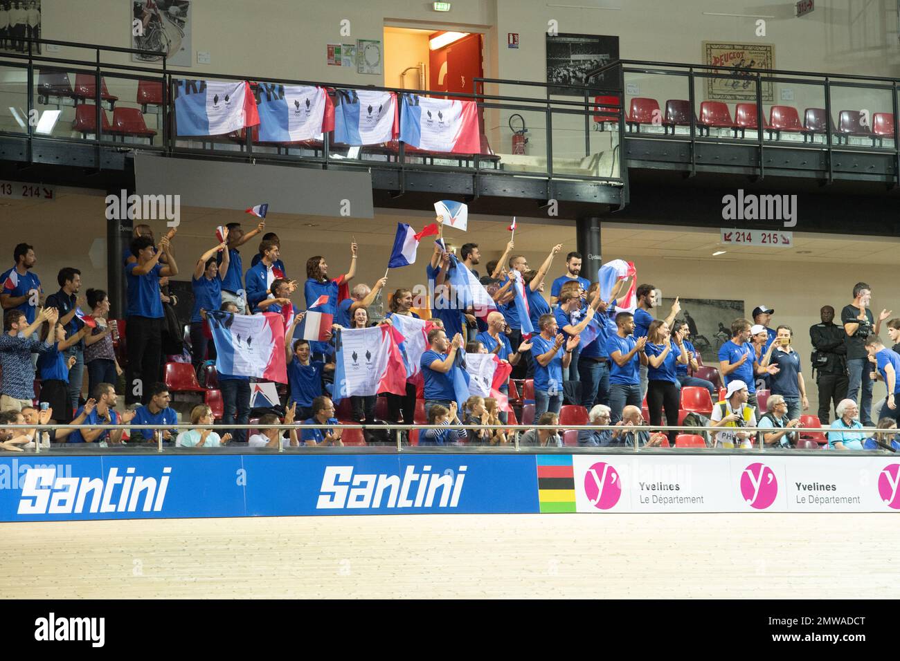 French track cycling fans cheer for Mathilde Gros after she wins the ...