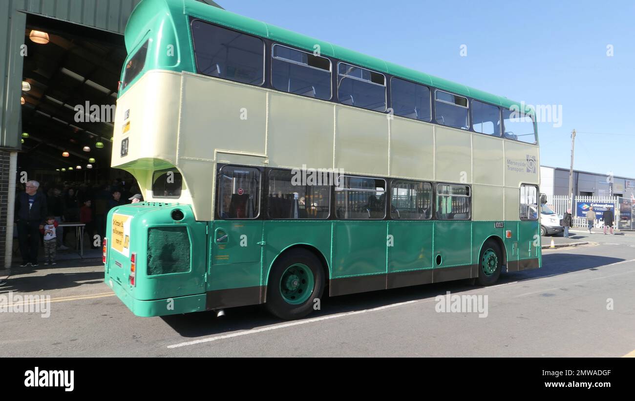 An old Birkenhead Corporation bus from the 1970s Stock Photo - Alamy
