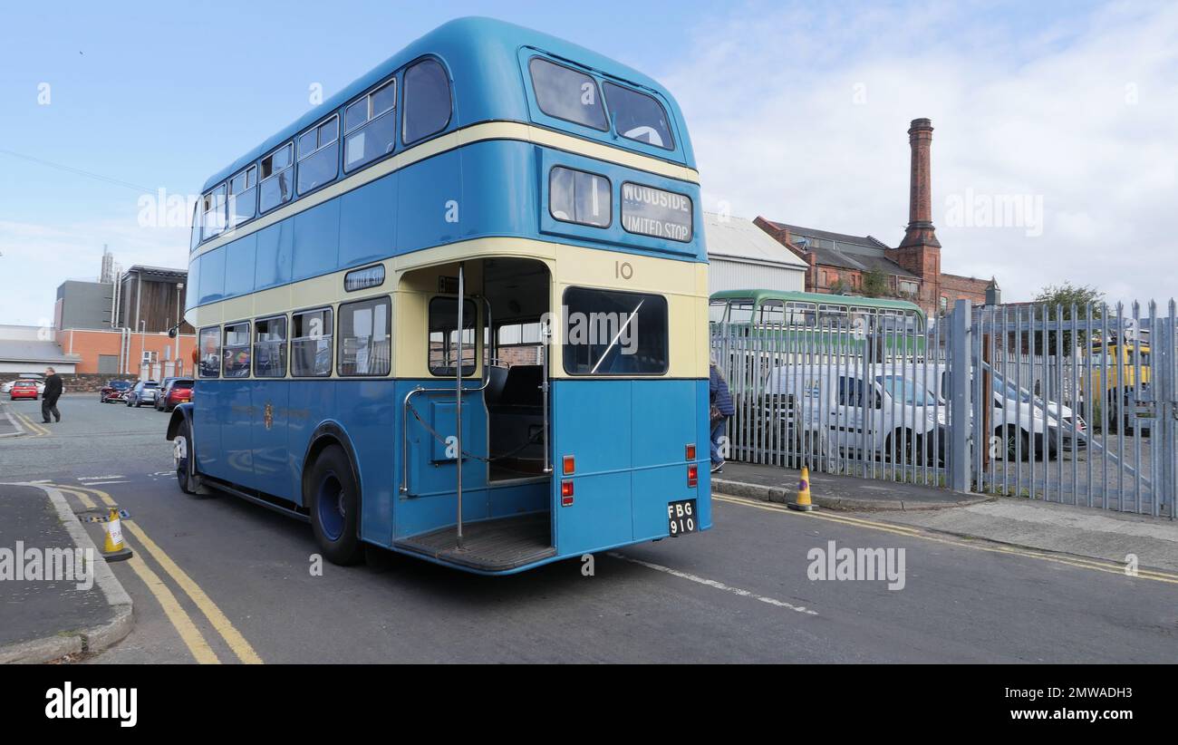 An old Birkenhead Corporation bus from the 1970s Stock Photo - Alamy
