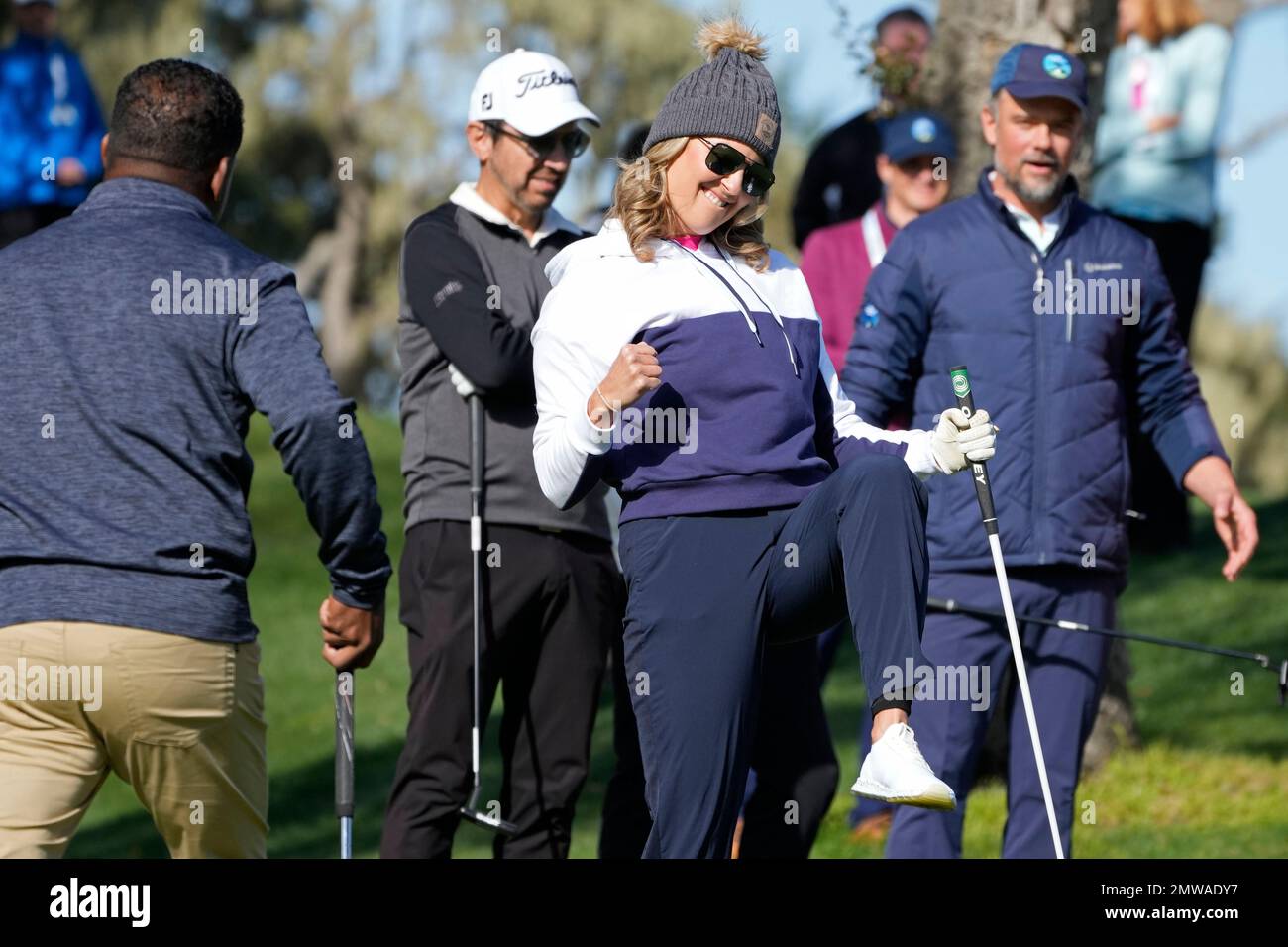 Amanda Balionis Renner reacts after a putt during the celebrity ...