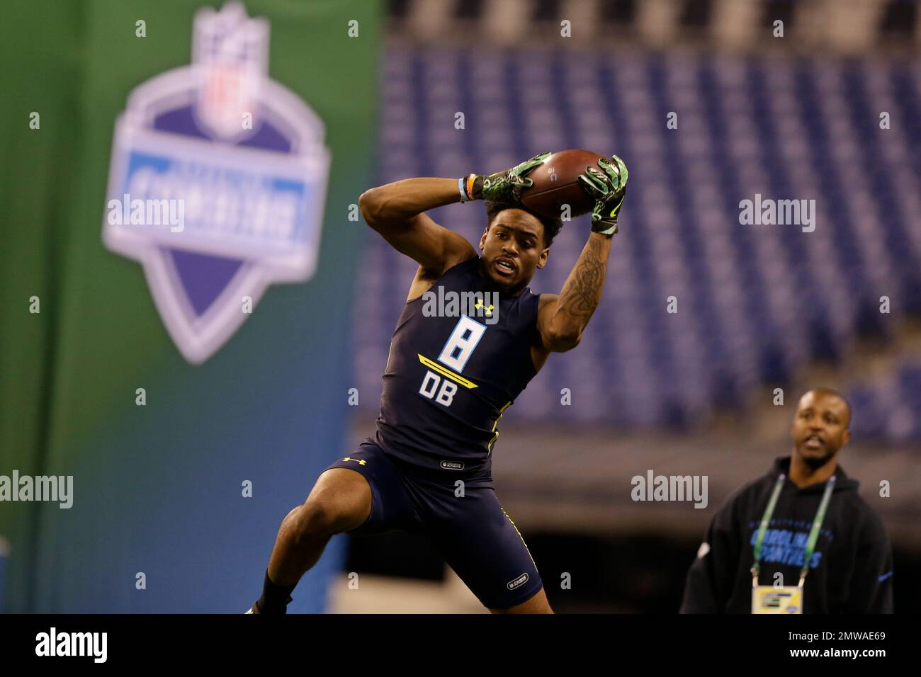 Ohio State defensive back Gareon Conley runs a drill at the NFL ...