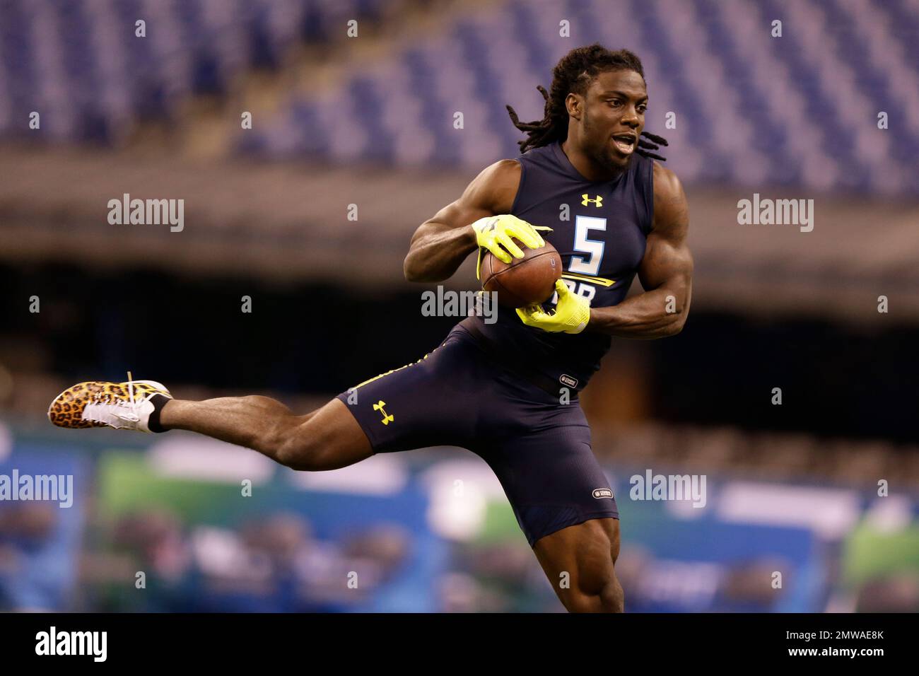 Miami defensive back Jamal Carter runs a drill at the NFL football ...