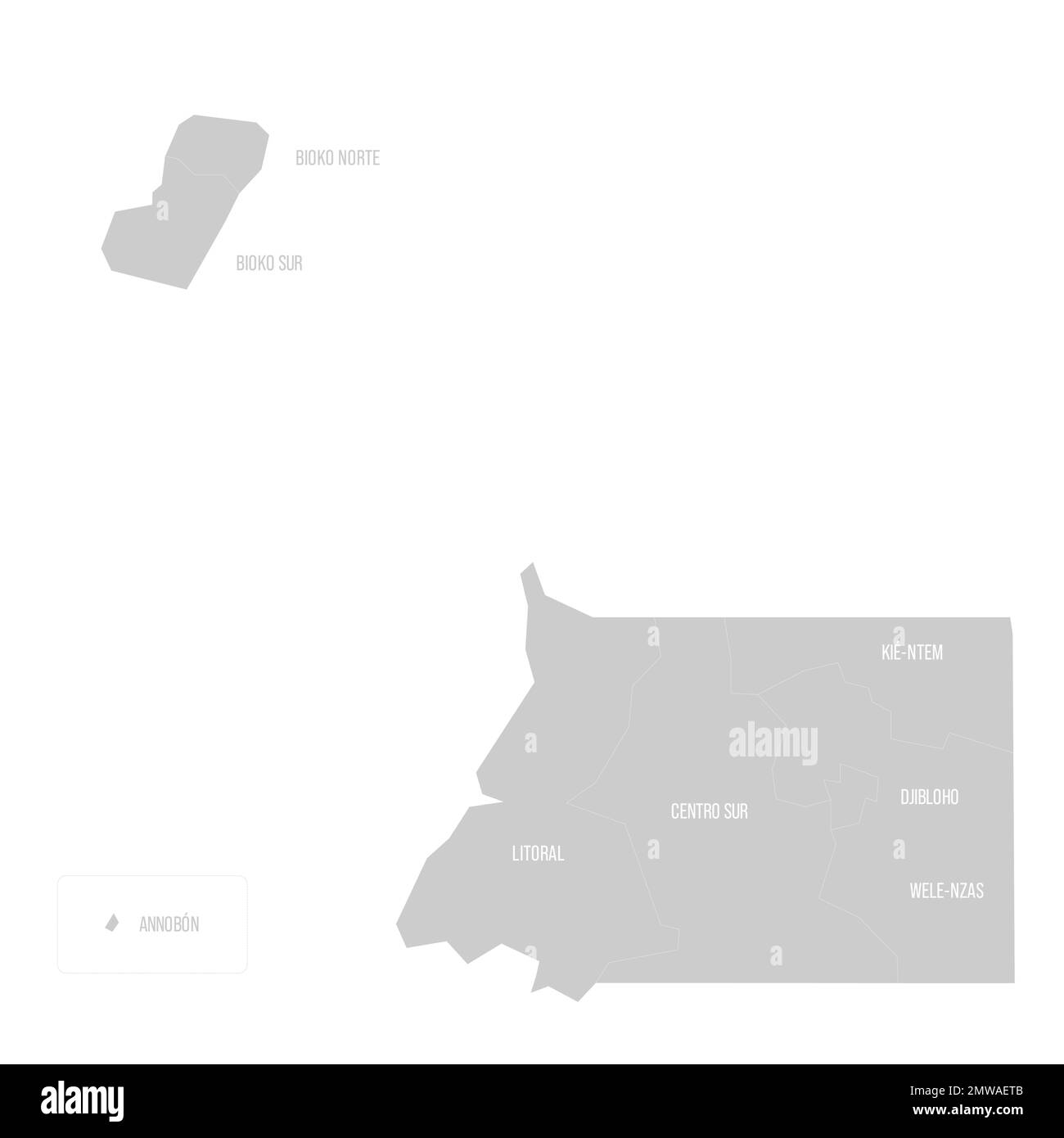 Equatorial Guinea political map of administrative divisions Stock ...