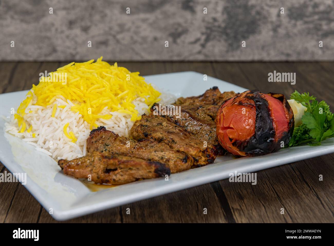 Boneless roasted lamb cooked to perfection and complimented with ...