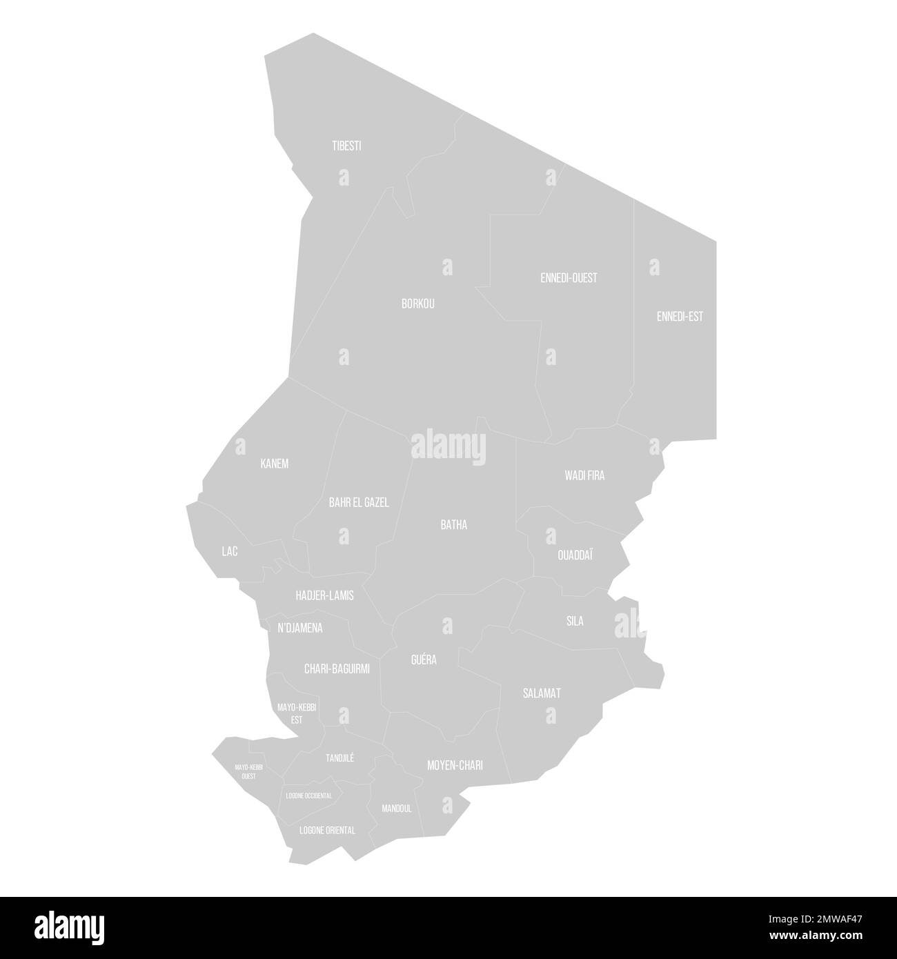 Chad political map of administrative divisions Stock Vector Image & Art ...