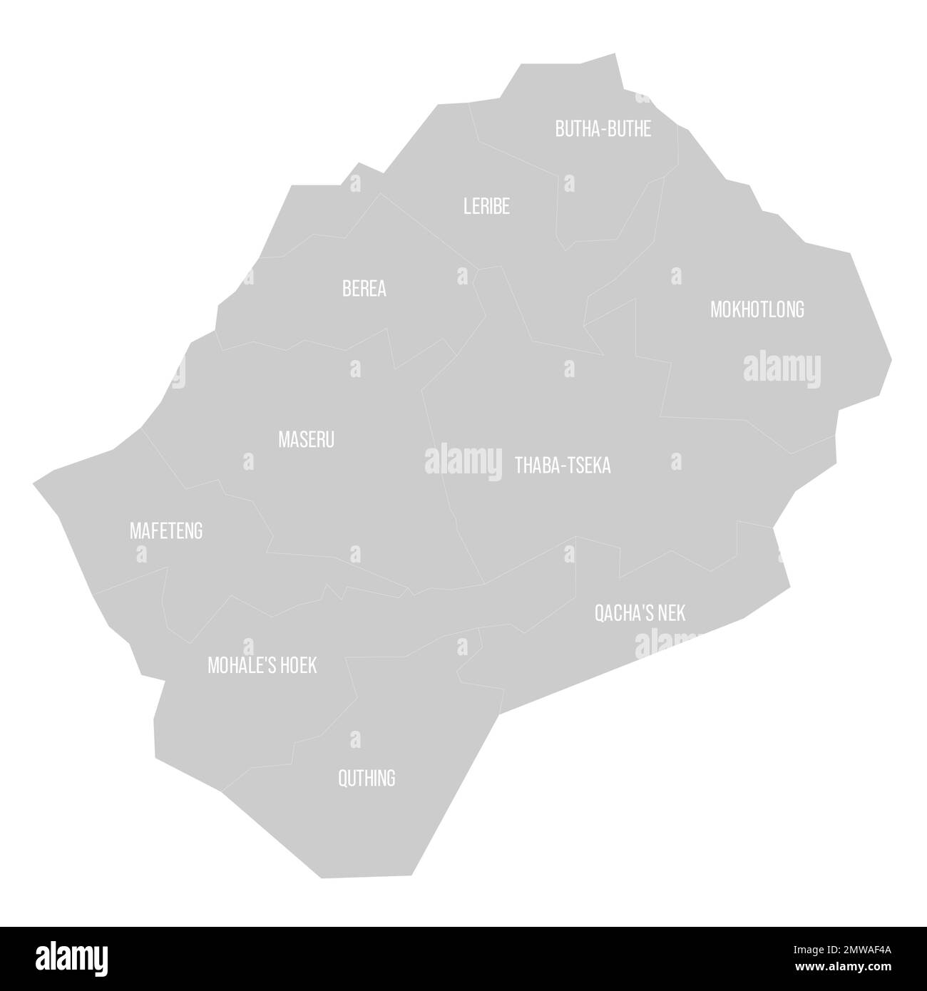 Lesotho political map of administrative divisions Stock Vector Image ...