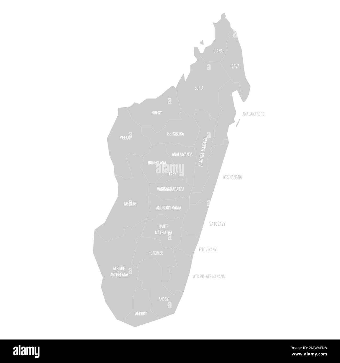 Madagascar political map administrative Cut Out Stock Images & Pictures ...