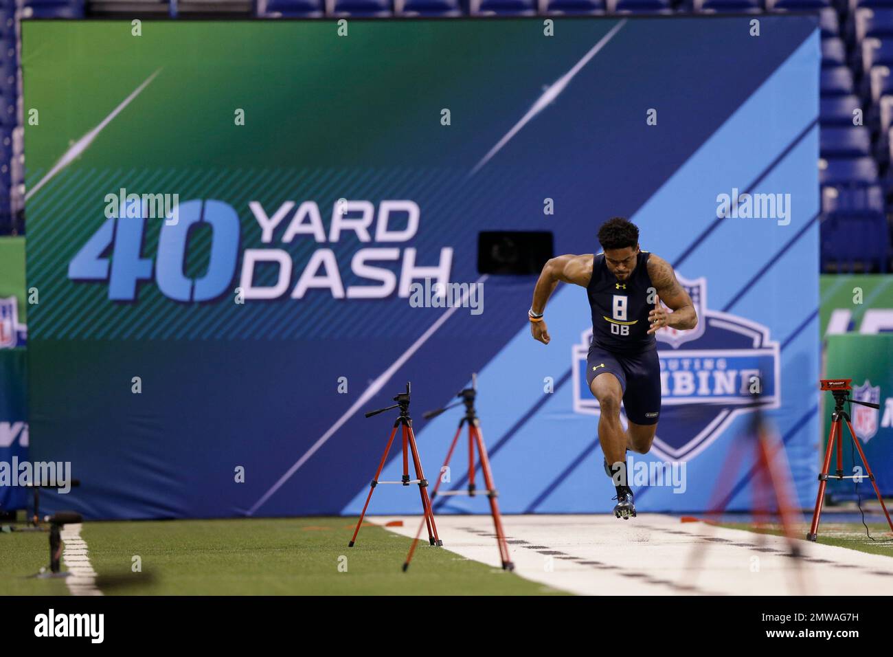 Ohio State defensive back Gareon Conley runs the 40-yard dash at the ...
