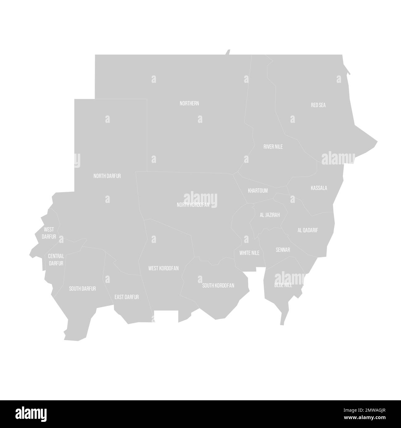 Sudan political map of administrative divisions Stock Vector Image ...