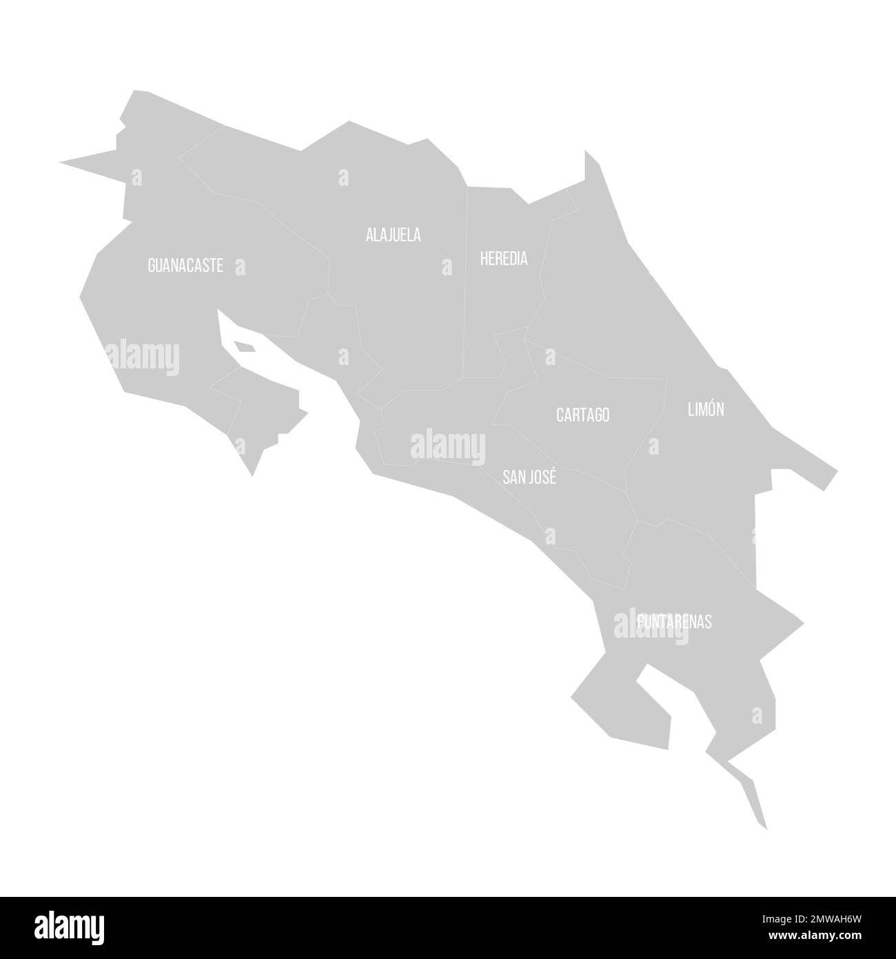Costa Rica political map of administrative divisions Stock Vector Image ...