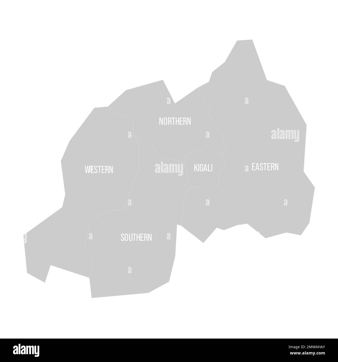 Rwanda political map of administrative divisions Stock Vector Image ...