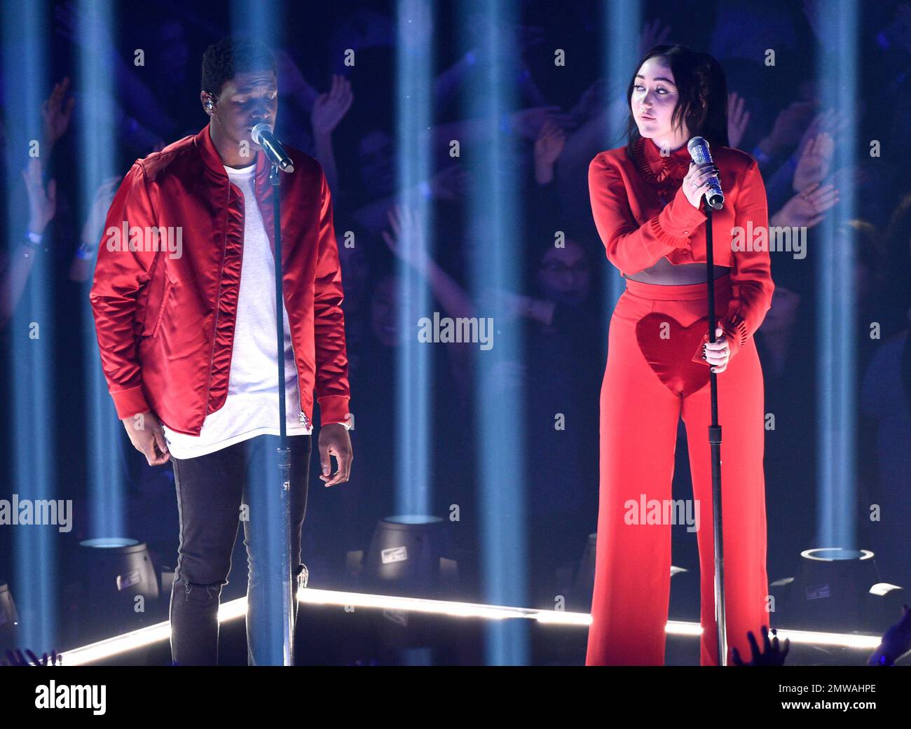 Labrinth, left, and Noah Cyrus perform "Make Me (Cry)" at the ...