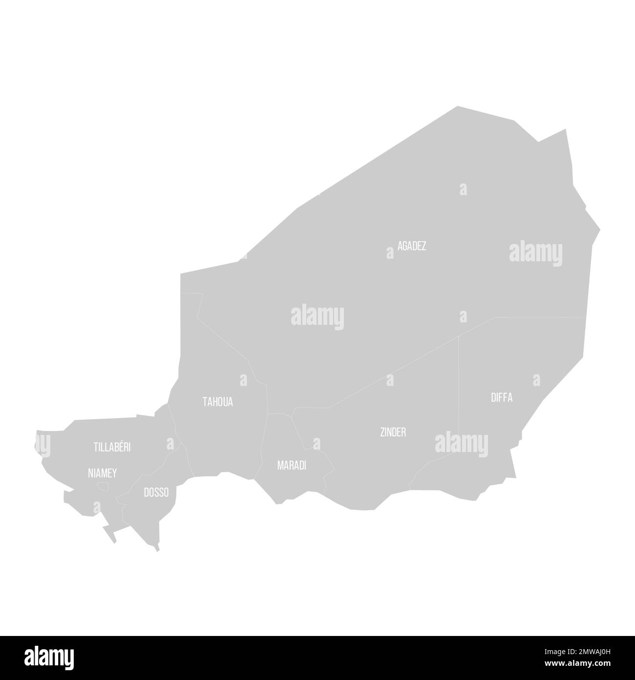 Niger political map of administrative divisions Stock Vector Image ...