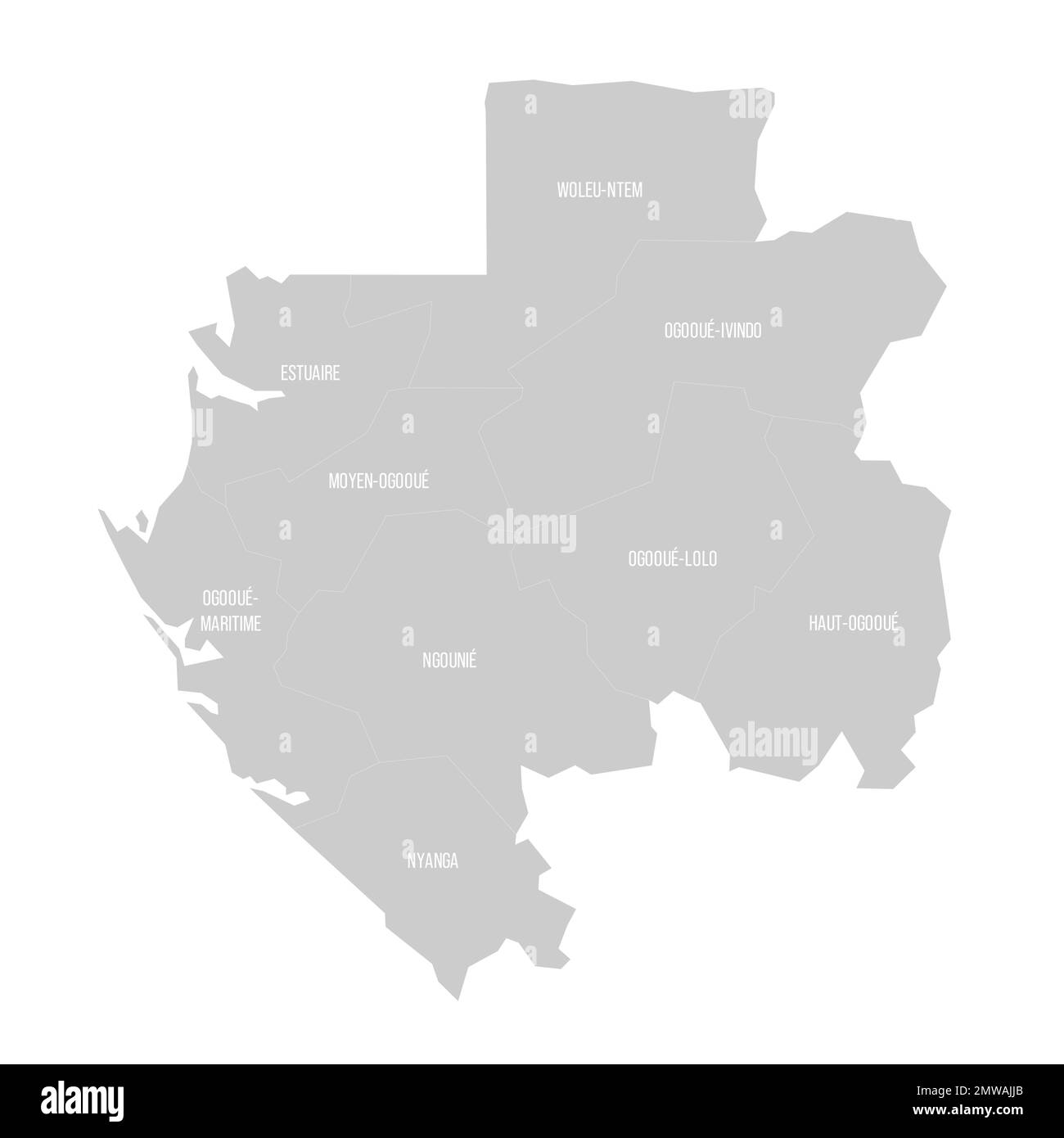 Gabon political map of administrative divisions Stock Vector Image ...