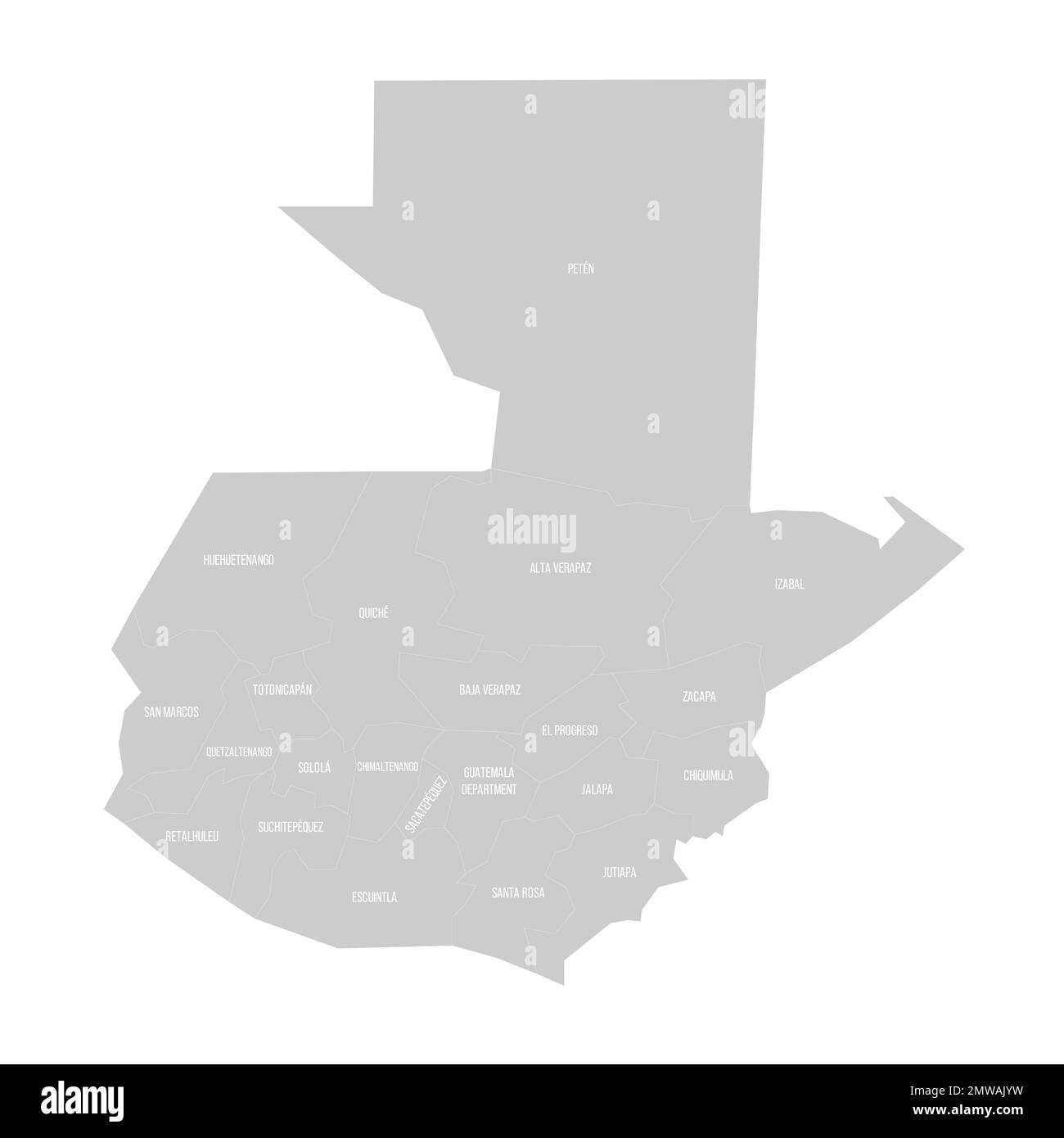 Guatemala political map of administrative divisions Stock Vector Image ...