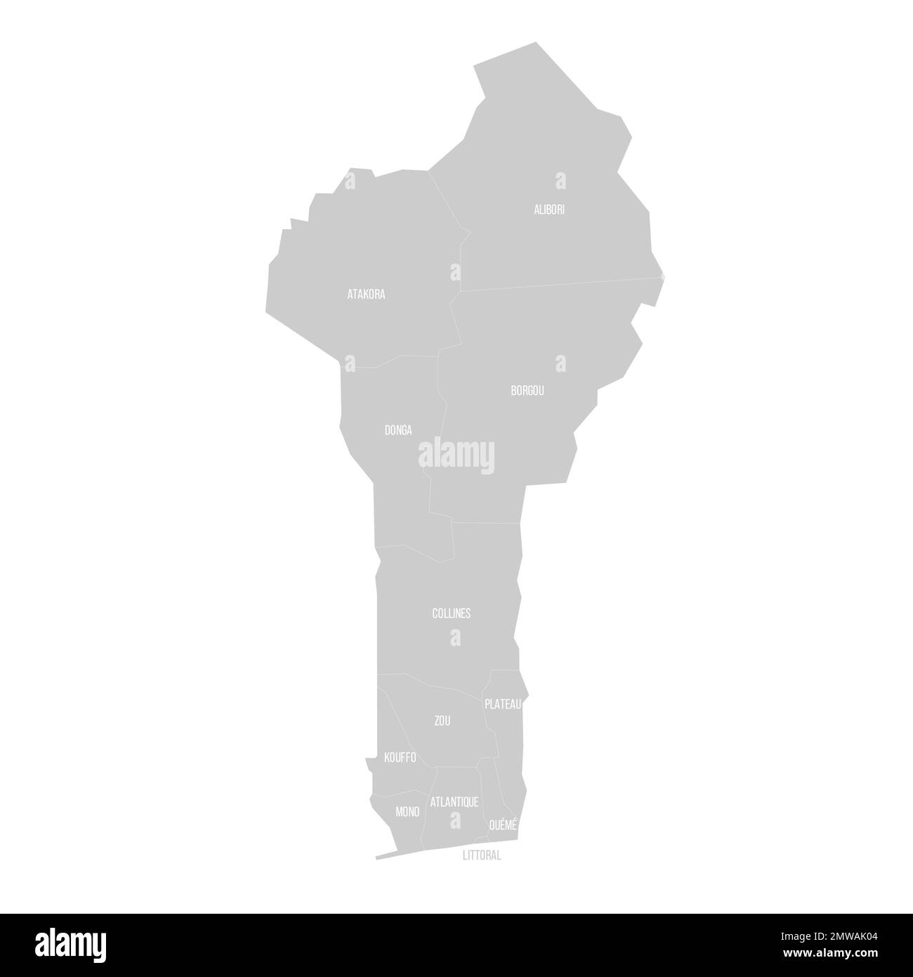 Benin political map of administrative divisions Stock Vector Image ...