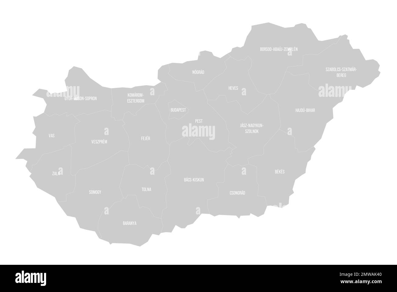 Hungary political map hi-res stock photography and images - Alamy